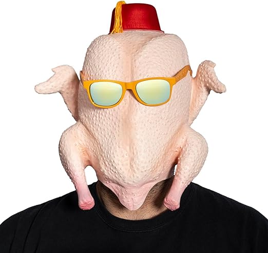 turkey head mask and glasses set