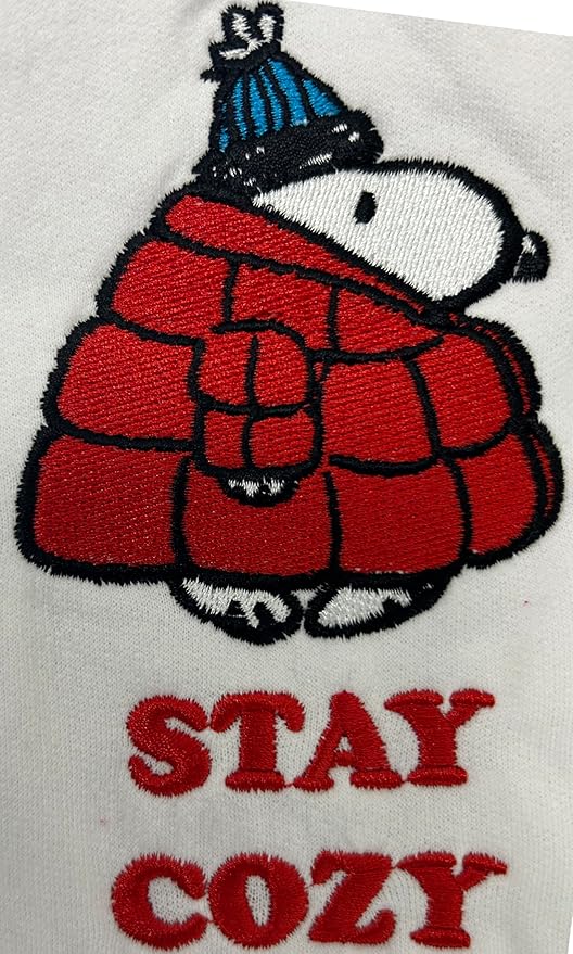 Officially Licensed Peanuts Snoopy Stay Cozy Embroidered Adult Unisex