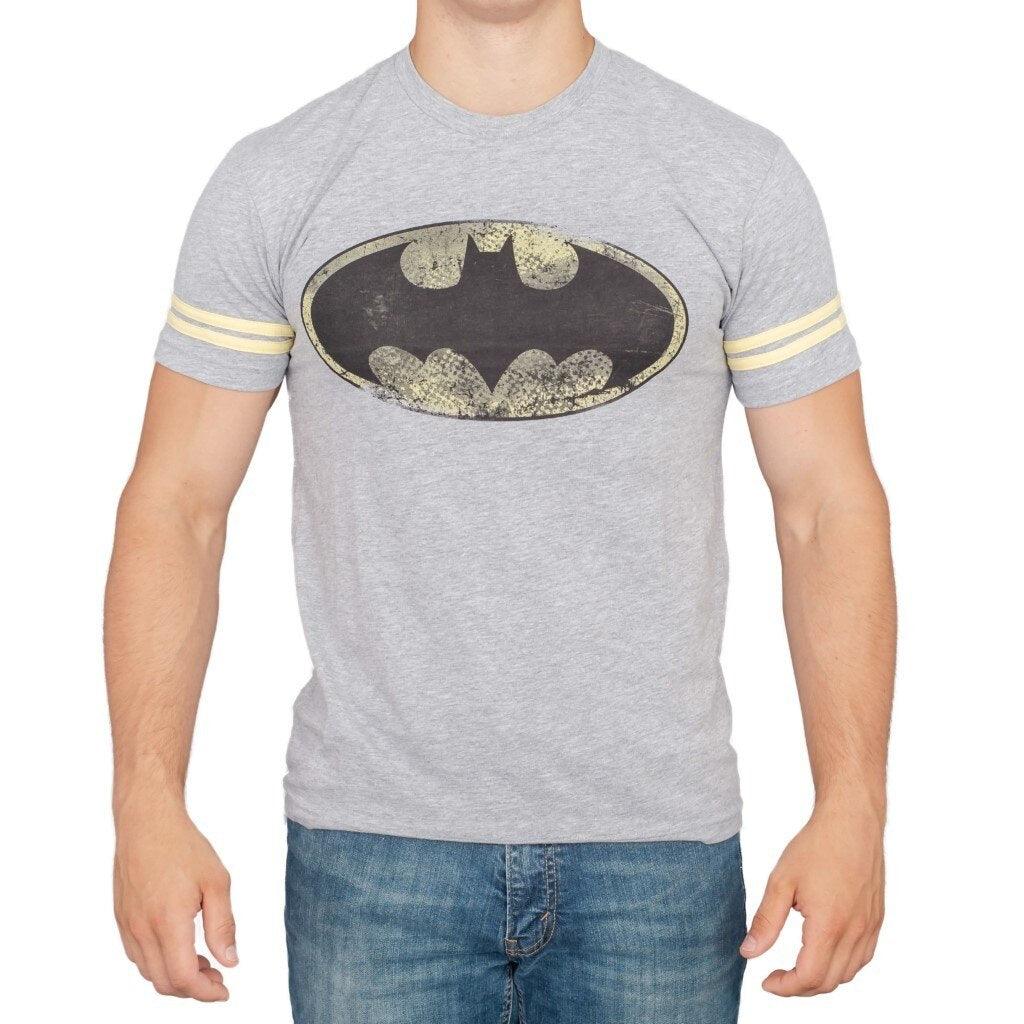 Batman Distressed Logo Striped T-shirt - TV Store Online