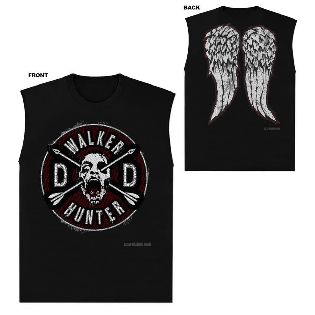 The Walking Dead Daryl Walker Hunter Patch & Wings Adult Muscle Tank ...