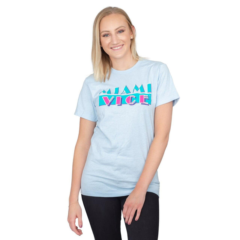 Miami Vice Light Blue Logo T-shirt - Miami Vice - | TV Store Online