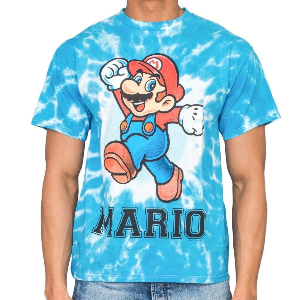 Nintendo Mario Cheer White Dyed Blue Mens T-shirt - Nintendo - | TV ...