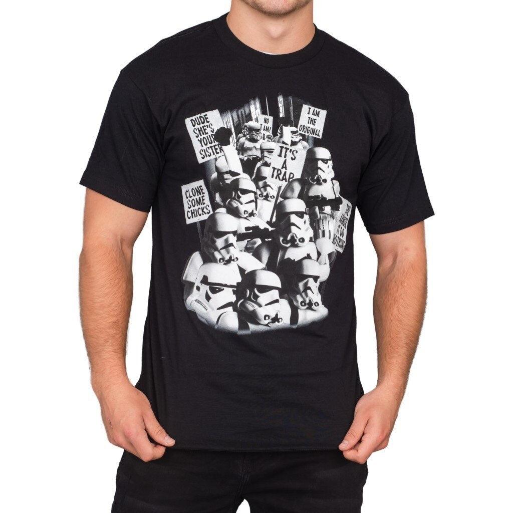 Star Wars Stormtrooper Rally Adult Black T-Shirt - Star Wars - | TV ...